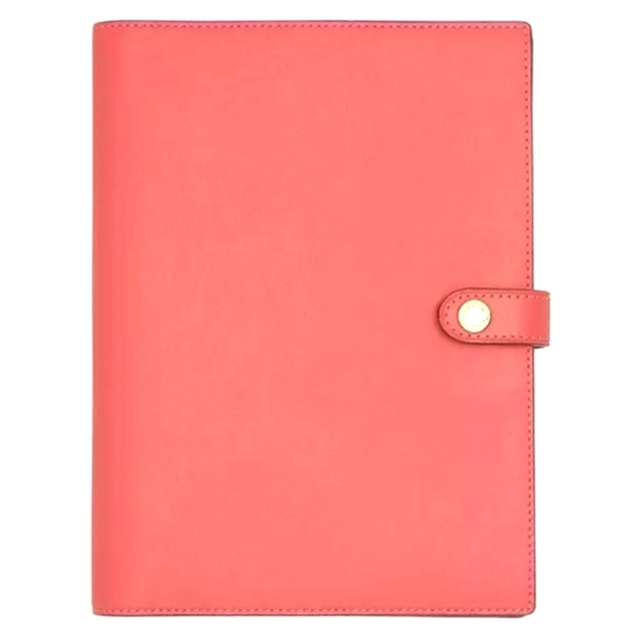 Coach | Office | Coach Notebook Pink Taffy Gold Leather Canvas Nwt ...